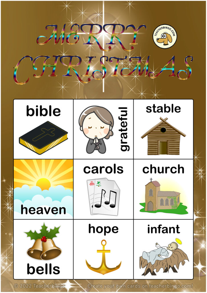 Religious Christmas Bingo 3x3 (5 pages + call sheet) | Made By Teachers