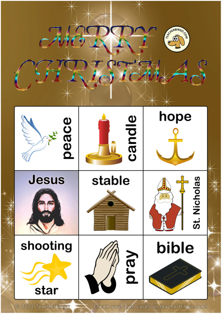 Religious Christmas Bingo 3x3 (5 pages + call sheet) | Made By Teachers