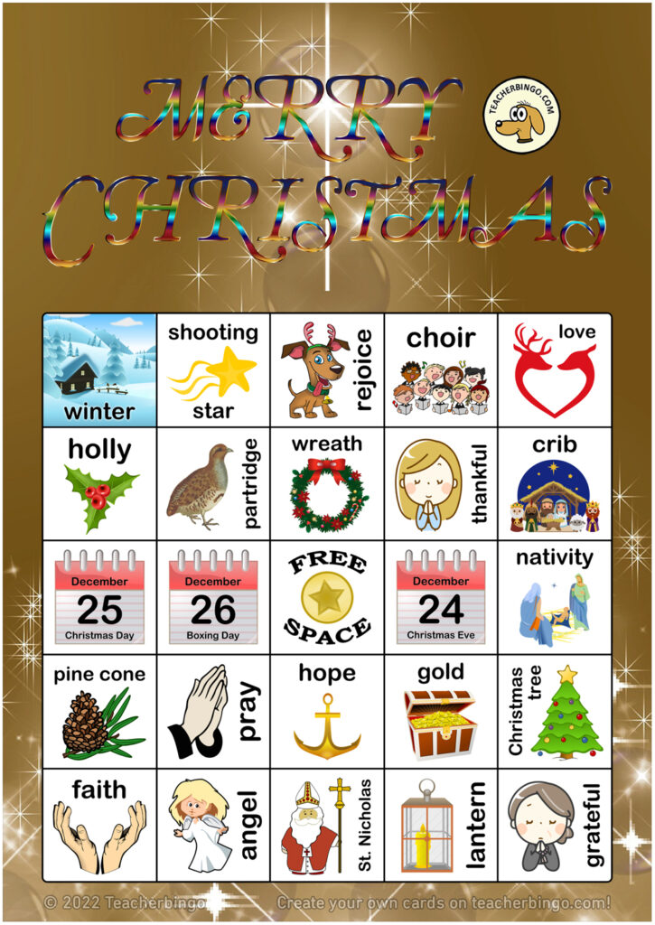 Religious Christmas Bingo 5x5 (5 pages + call sheet) | Made By Teachers