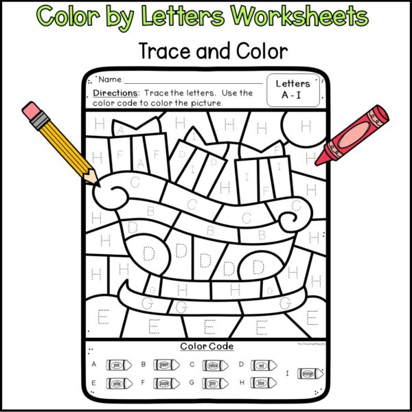 Christmas Color by Letter | Christmas Coloring Pages | Color by Code ...