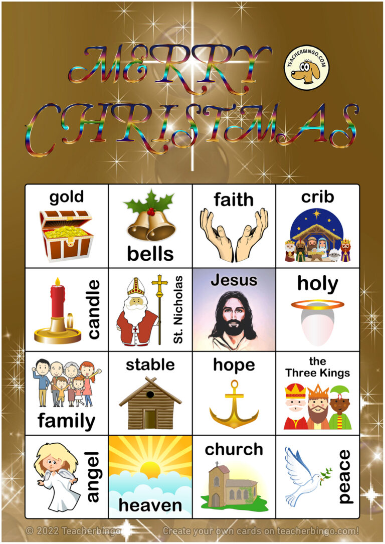 Religious Christmas Bingo 4x4 (100 pages + call sheet) | Made By Teachers