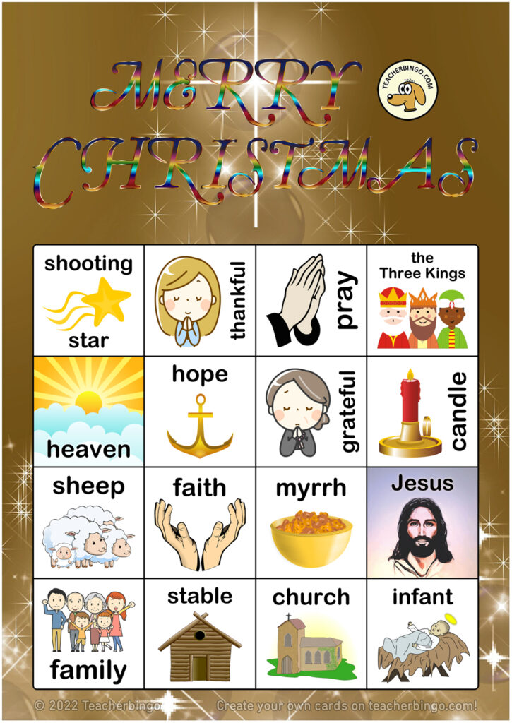 Religious Christmas Bingo 4x4 (100 pages + call sheet) | Made By Teachers
