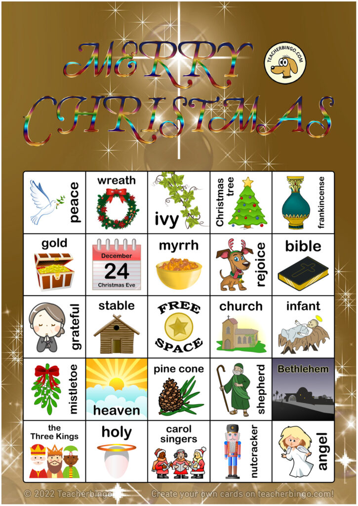 Religious Christmas Bingo 5x5 (100 pages + call sheet) | Made By Teachers