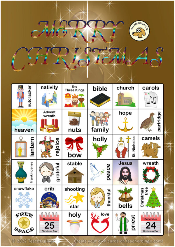 Religious Christmas Bingo 6x6 (100 pages + call sheet) | Made By Teachers