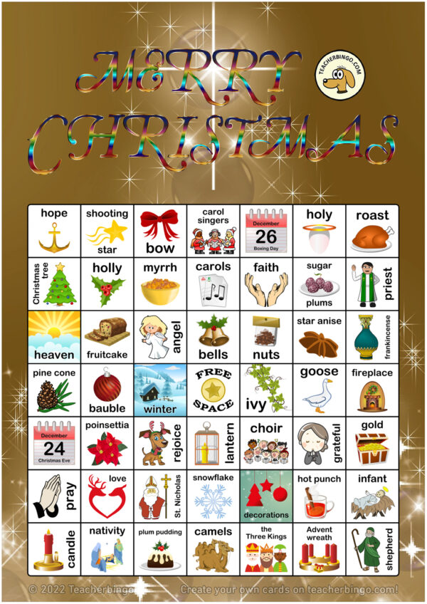 Religious Christmas Bingo 7x7 (100 pages + call sheet) | Made By Teachers