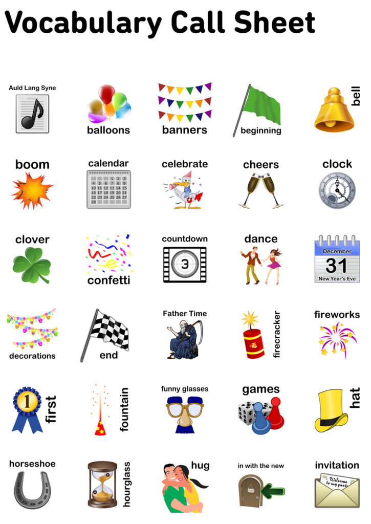 New Year Bingo 5x5 (5 pages + call sheet) | Made By Teachers