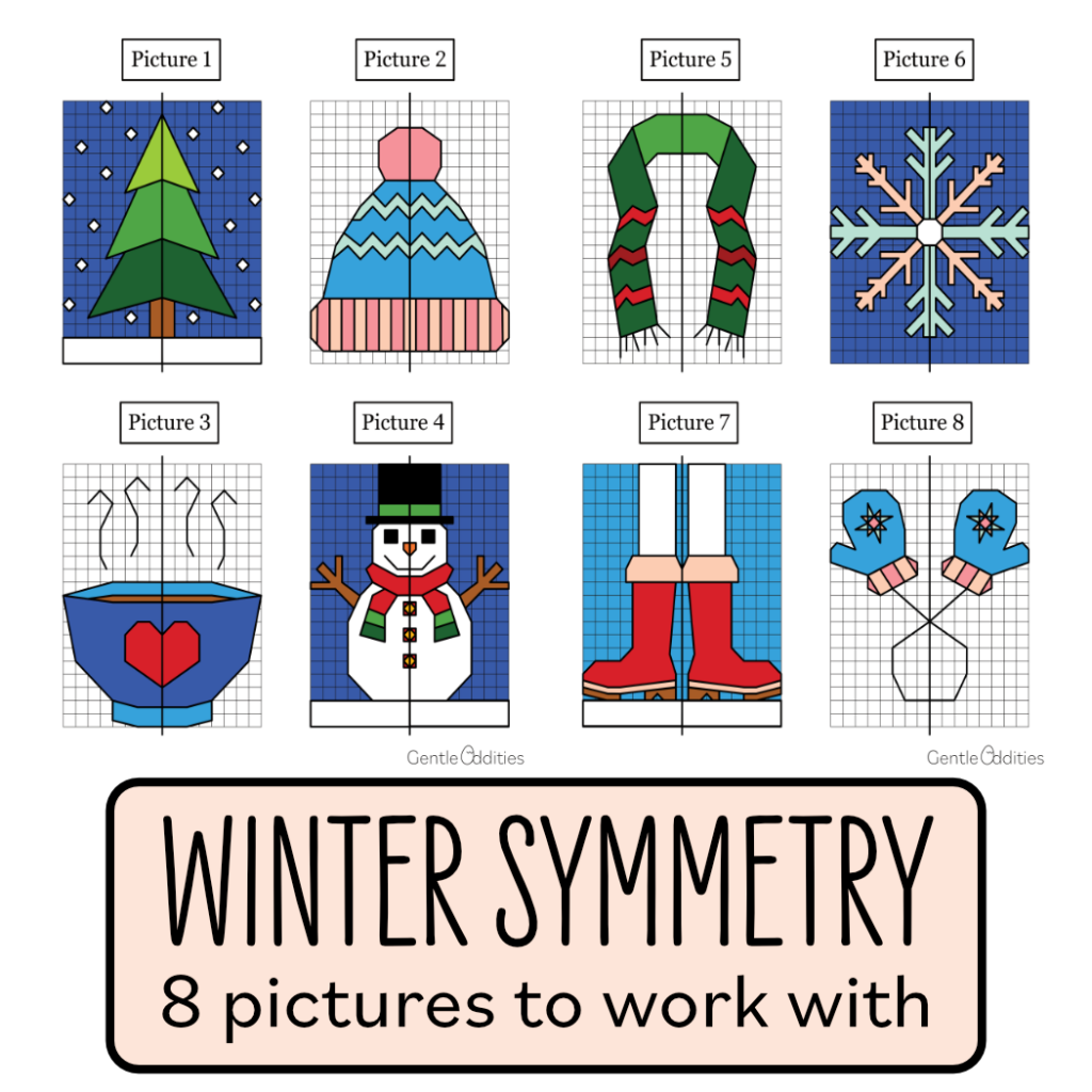 Winter Math Activity Symmetry and Coloring - Made By Teachers