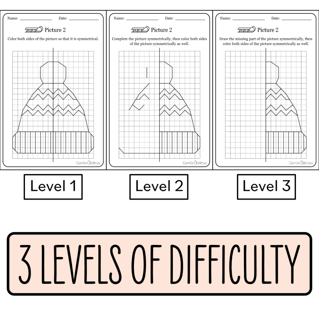 Winter Math Activity Symmetry and Coloring - Made By Teachers