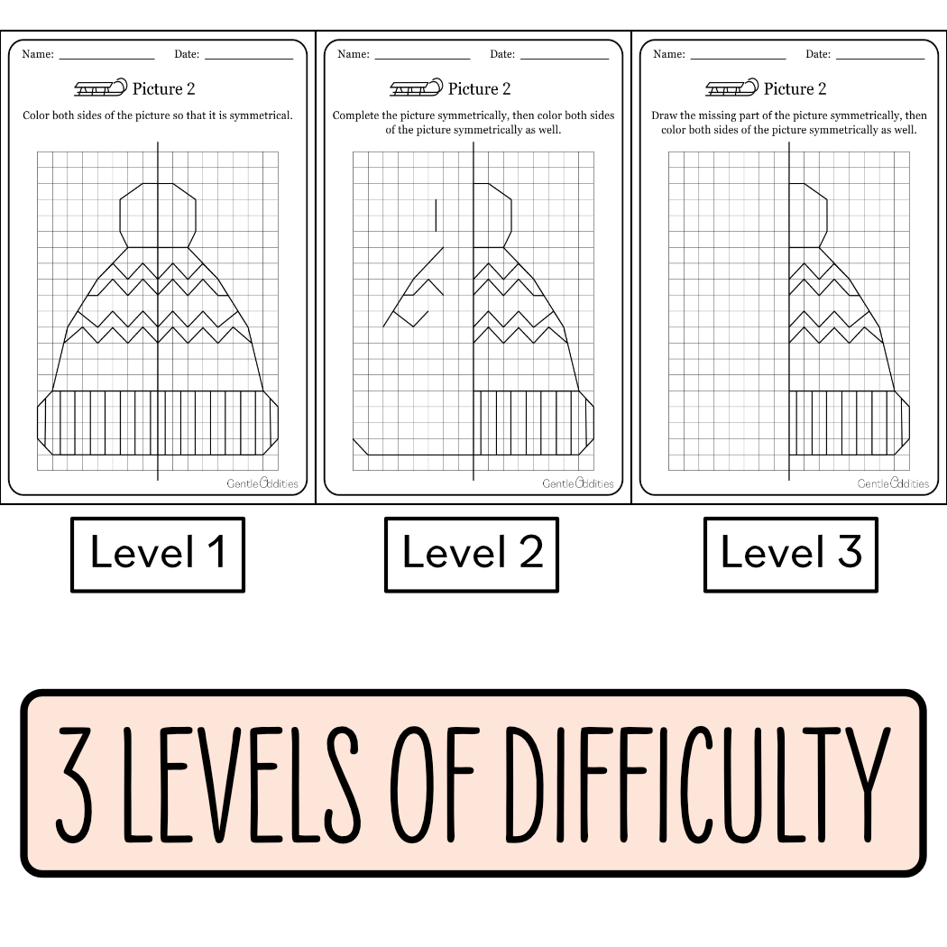 Winter Math Activity Symmetry and Coloring | Made By Teachers