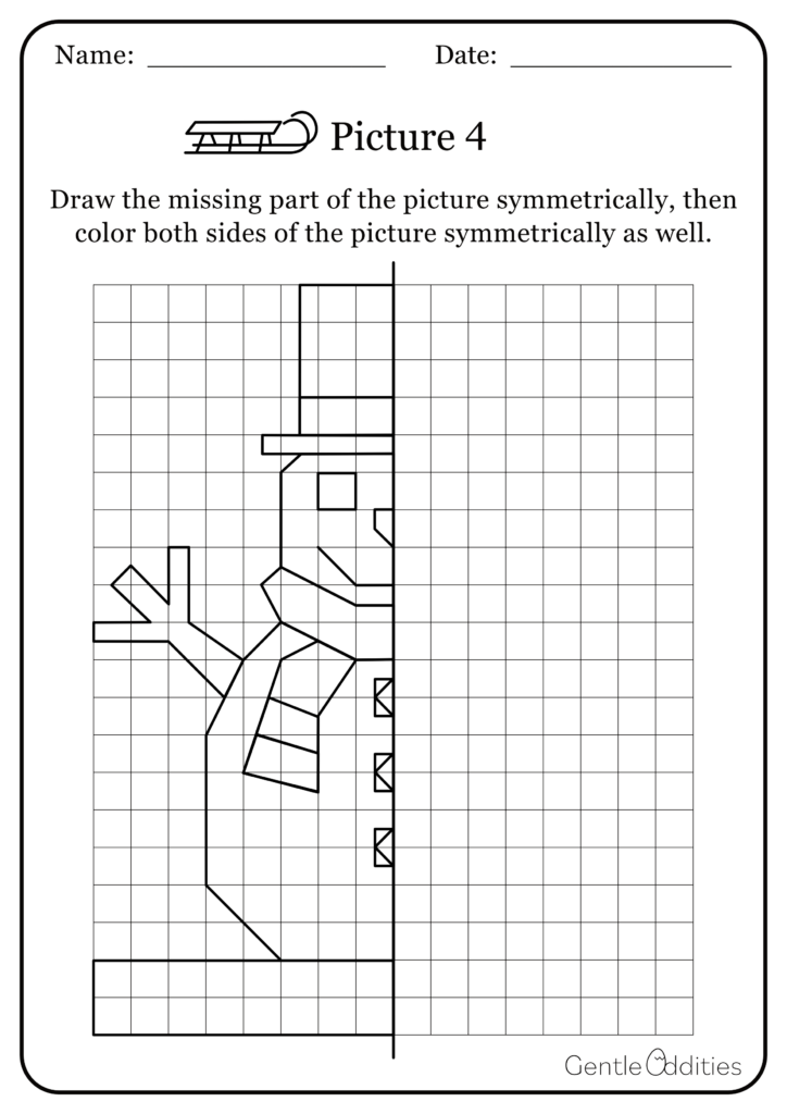 Winter Math Activity Symmetry and Coloring | Made By Teachers