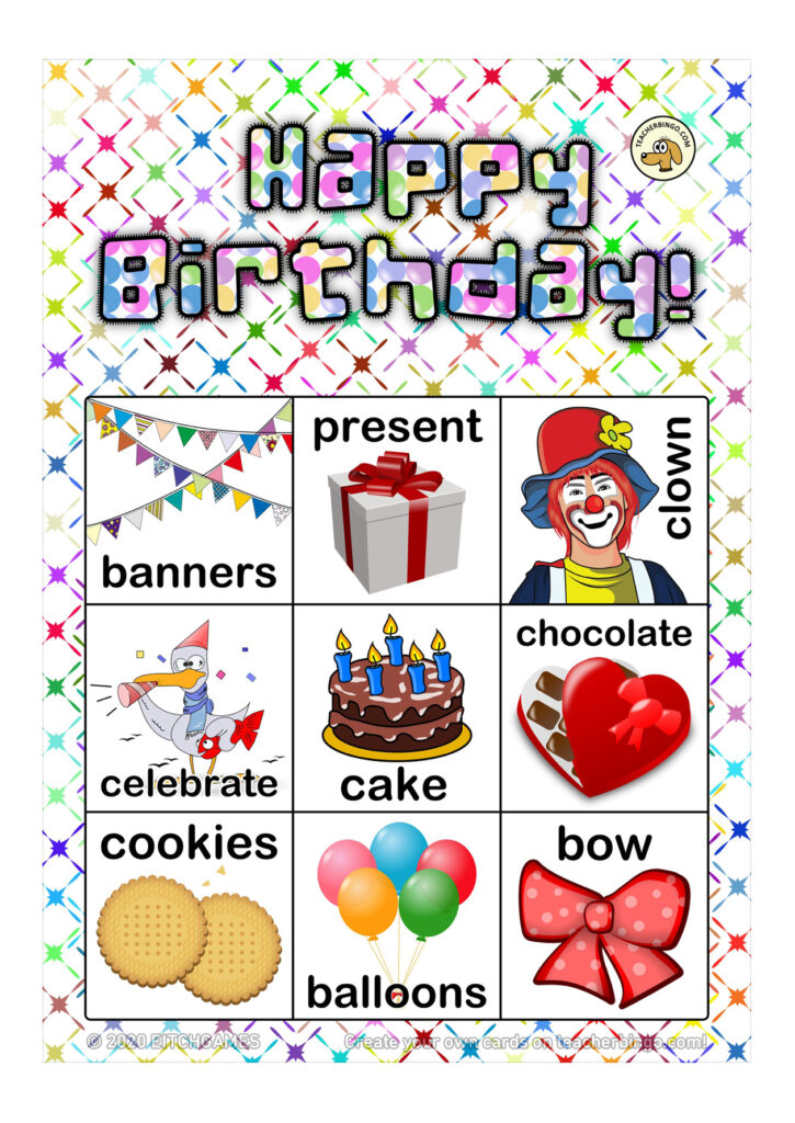 Birthday Party Bingo 3x3 (5 pages + call sheet) | Made By Teachers