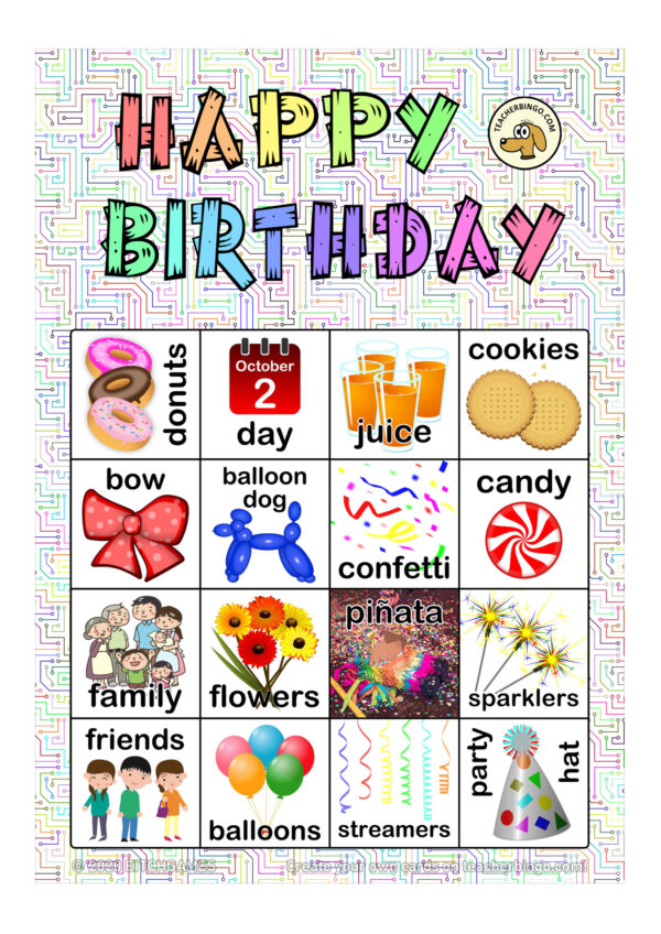 Birthday Party Bingo 4x4 (5 pages + call sheet) | Made By Teachers