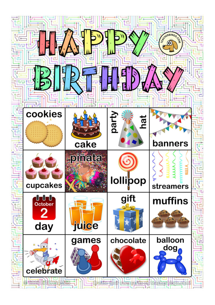 Birthday Party Bingo 4x4 (5 pages + call sheet) | Made By Teachers
