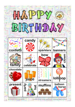 Birthday Party Bingo 4x4 (5 pages + call sheet) | Made By Teachers