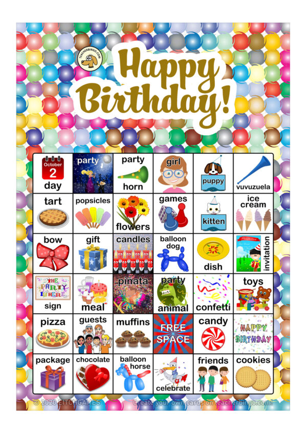 Birthday Party Bingo 6x6 (5 pages + call sheet) | Made By Teachers