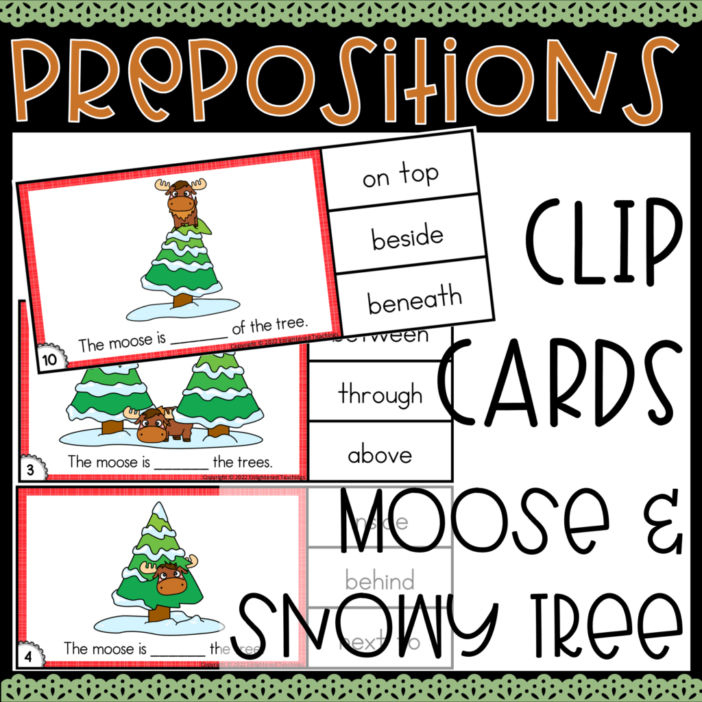Winter Preposition Clip Cards Preposition Task Card Bundle - Made By ...