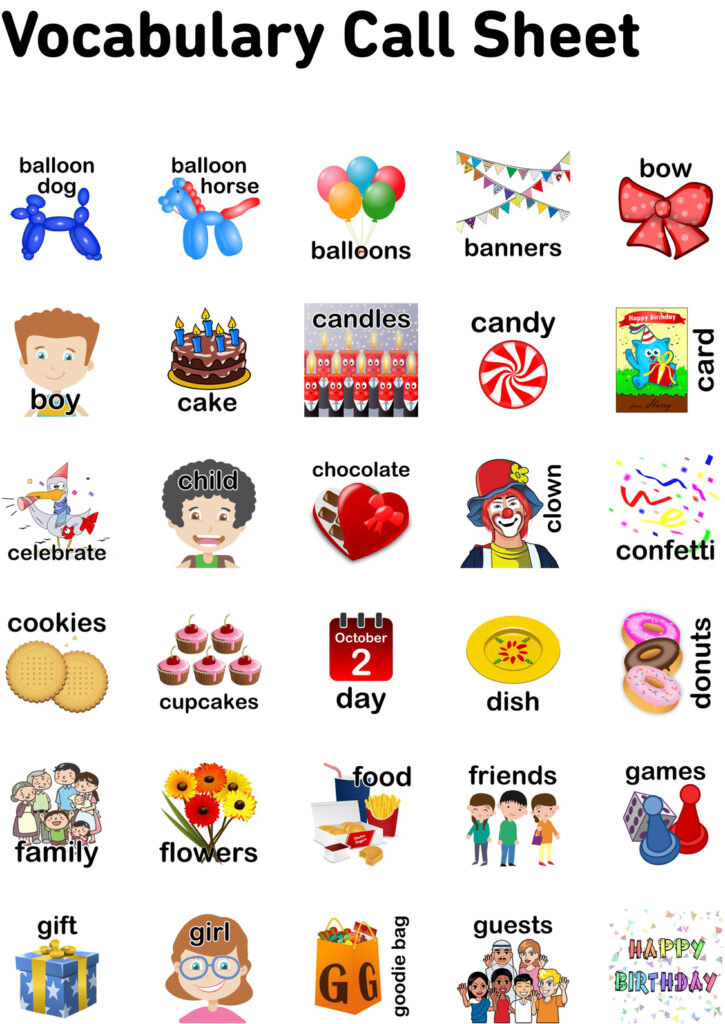 Birthday Party Bingo 7x7 (5 pages + call sheet) | Made By Teachers