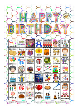 Birthday Party Bingo 7x7 (5 pages + call sheet) | Made By Teachers