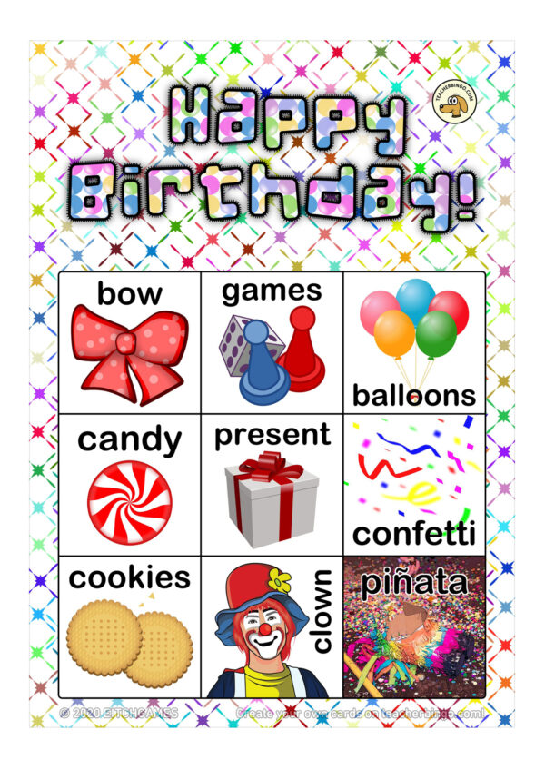 Birthday Party Bingo 3x3 (100 pages + call sheet) | Made By Teachers