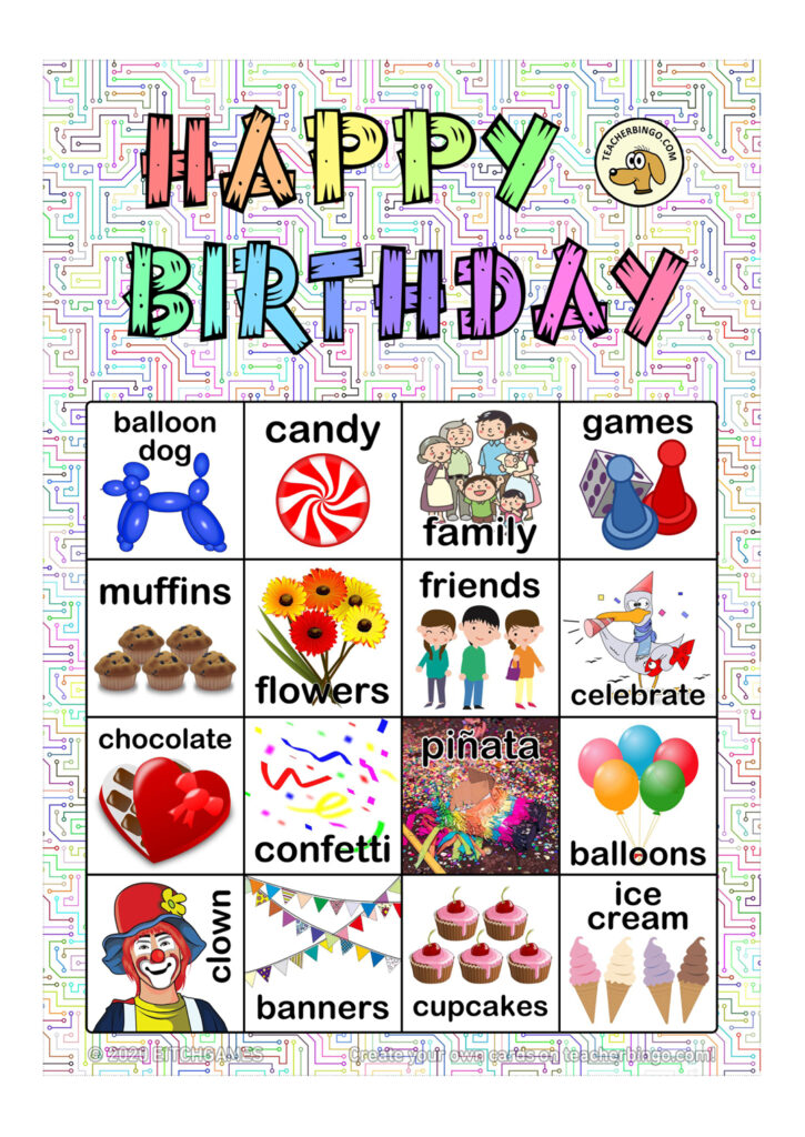 Birthday Party Bingo 4x4 (100 pages + call sheet) | Made By Teachers
