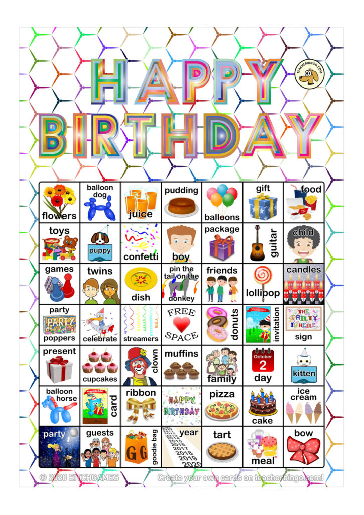 Birthday Party Bingo 7x7 (100 pages + call sheet) | Made By Teachers
