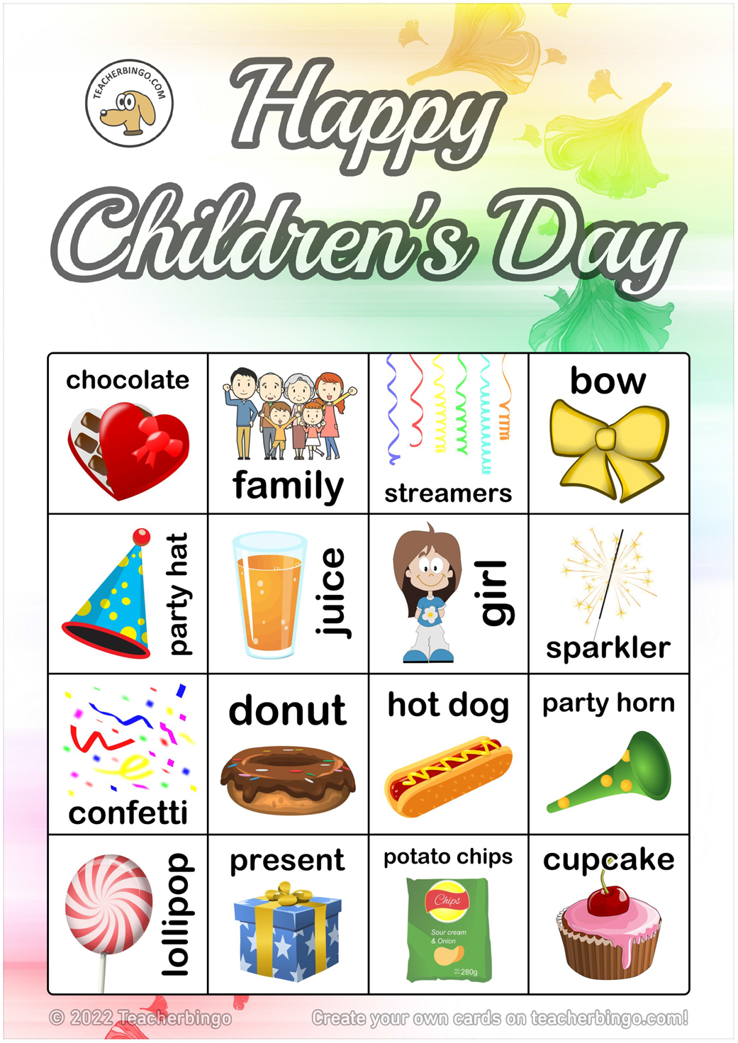 Children’s Day Bingo 4x4 (5 pages + call sheet) | Made By Teachers
