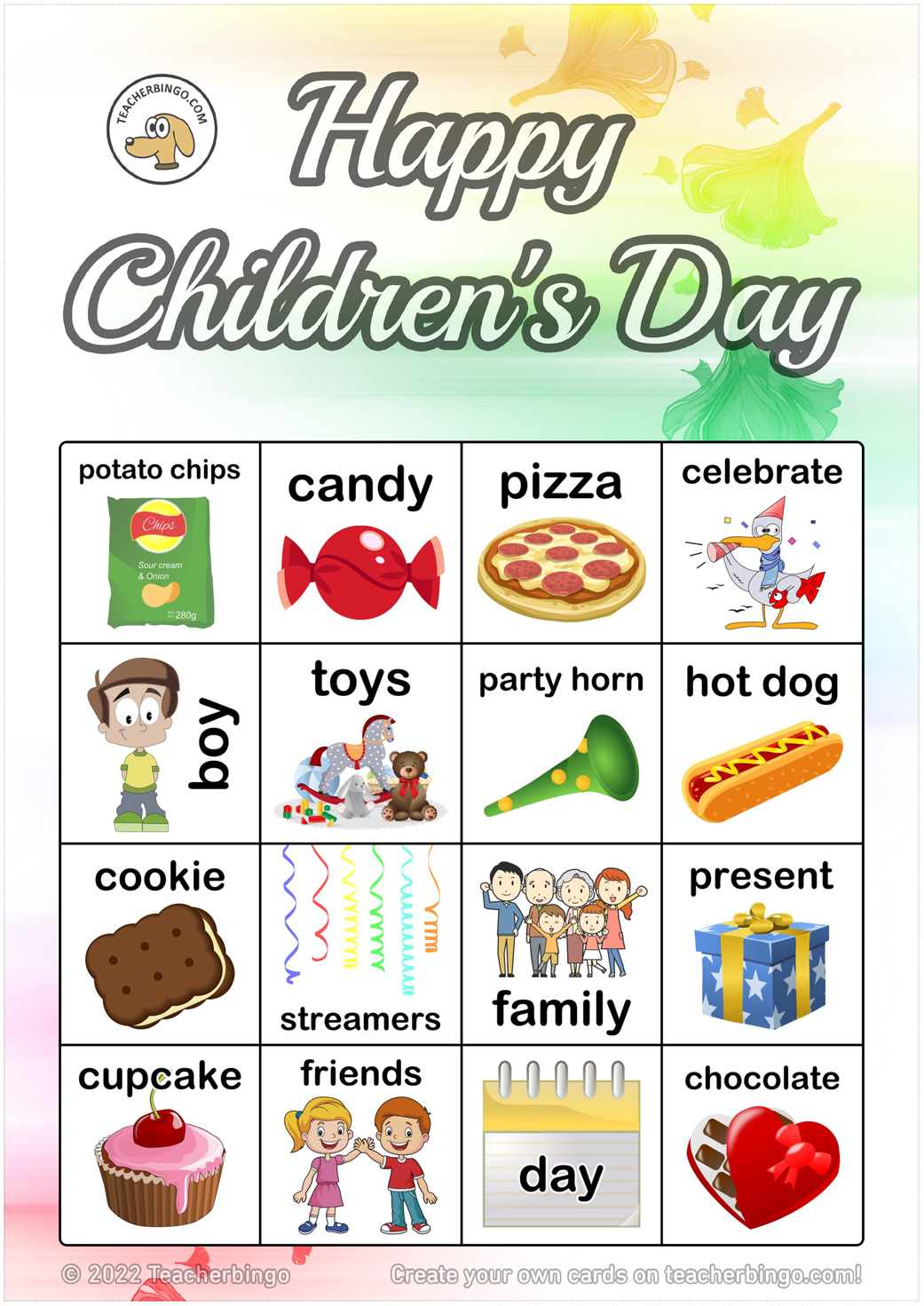 Children’s Day Bingo 4x4 (5 pages + call sheet) | Made By Teachers