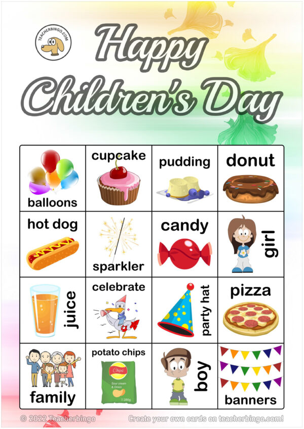 Children’s Day Bingo 4x4 (100 pages + call sheet) | Made By Teachers