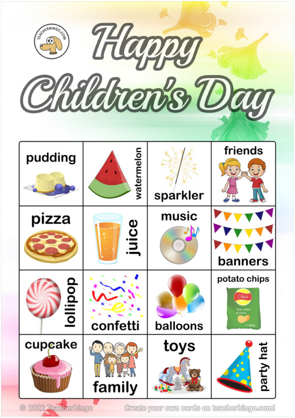 Children’s Day Bingo 4x4 (100 pages + call sheet) | Made By Teachers