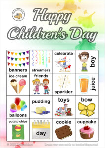 Children’s Day Bingo 4x4 (100 pages + call sheet) | Made By Teachers