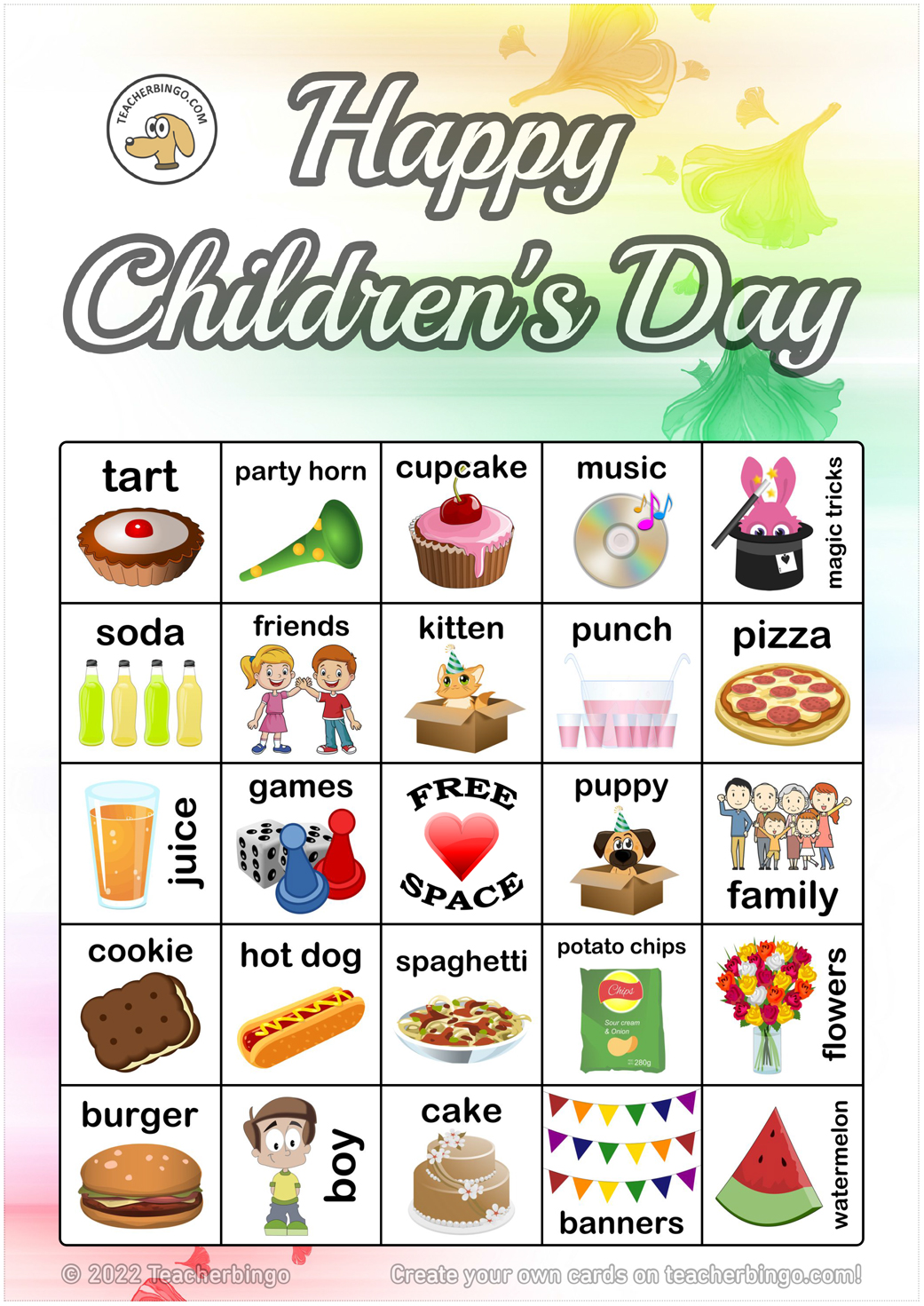 Children’s Day Bingo 5x5 (100 pages + call sheet) | Made By Teachers