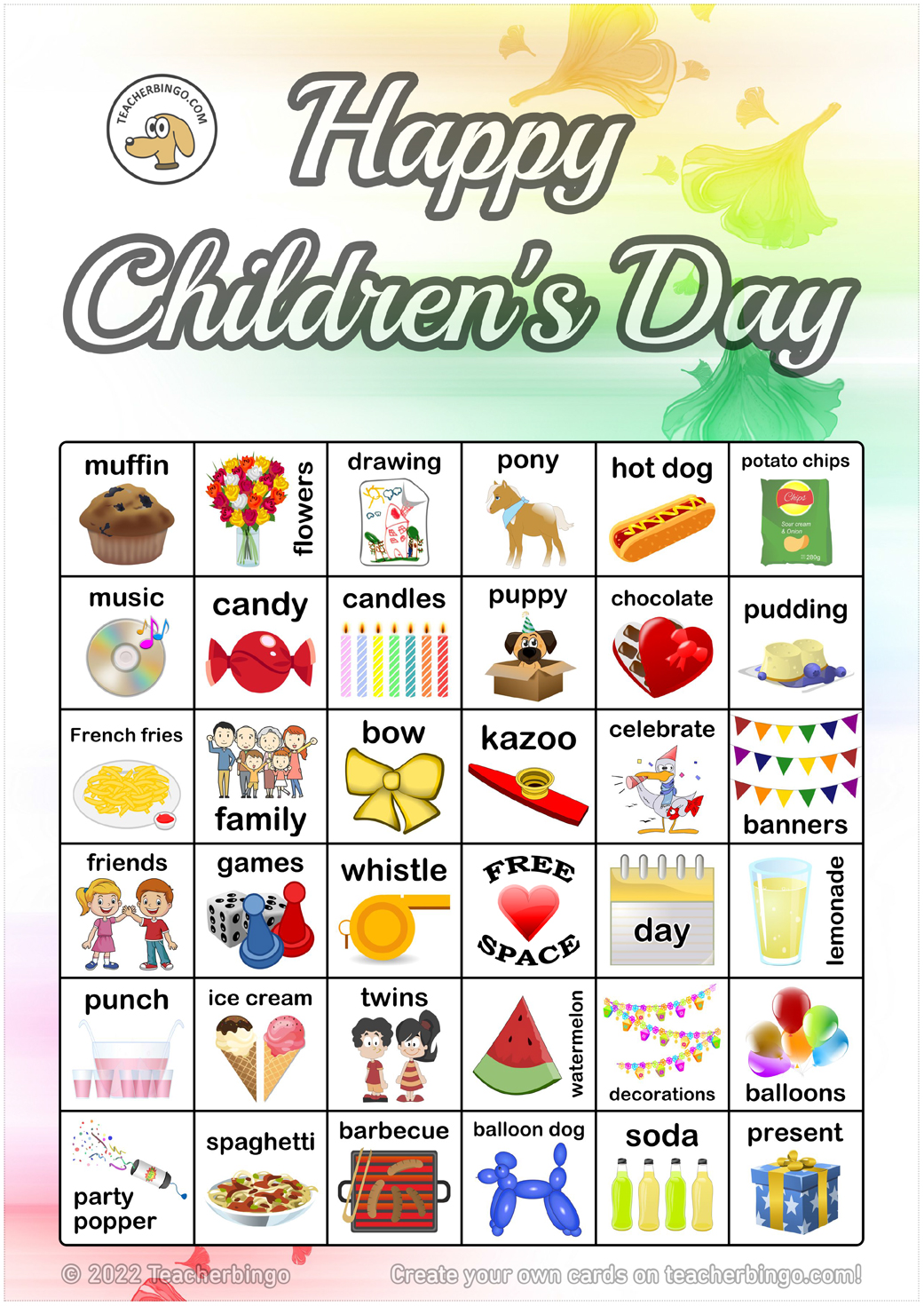 Children’s Day Bingo 6x6 (100 pages + call sheet) | Made By Teachers