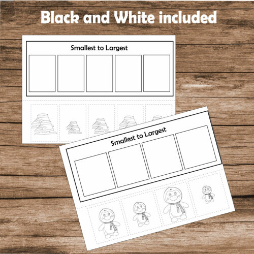 Winter Size Ordering, Order by Size Math Centres, Winter Cut and Glue ...