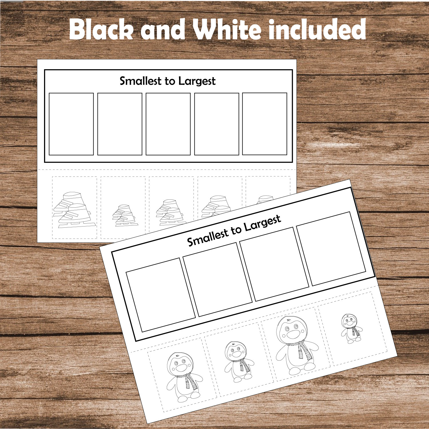 Winter Size Ordering, Order by Size Math Centres, Winter Cut and Glue ...