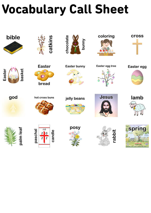 Easter Bingo 3x3 (5 pages + call sheet) | Made By Teachers