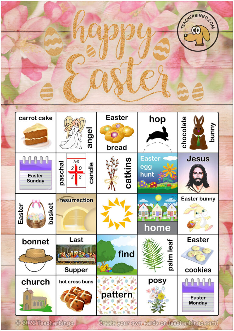 Easter Bingo 5x5 (5 pages + call sheet) | Made By Teachers
