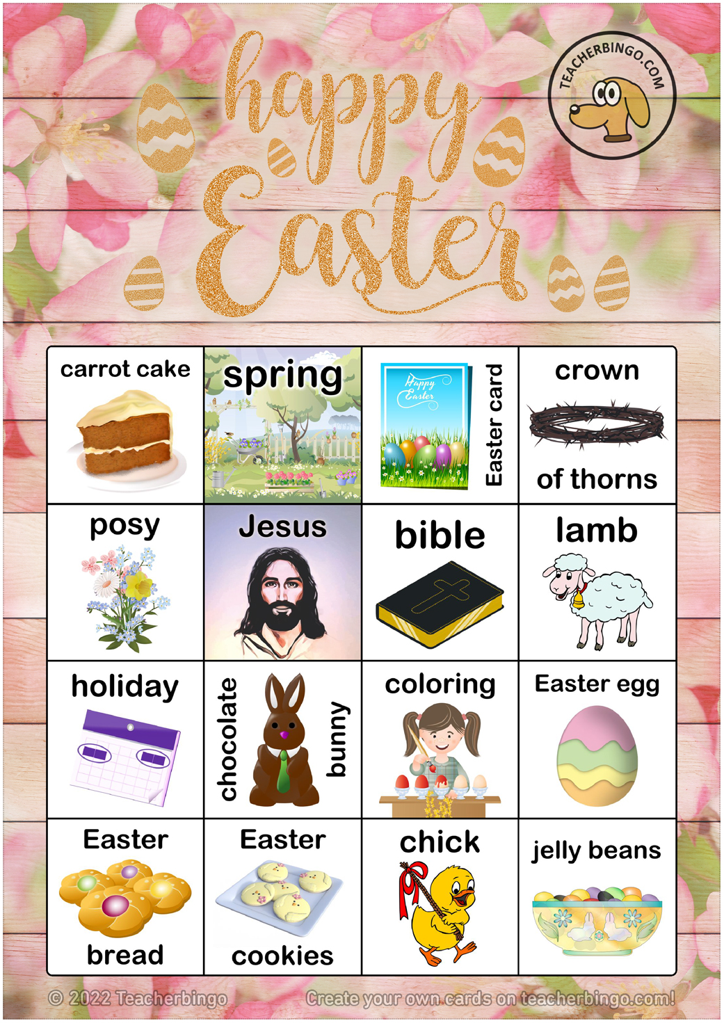 Easter Bingo 4x4 (100 pages + call sheet) | Made By Teachers