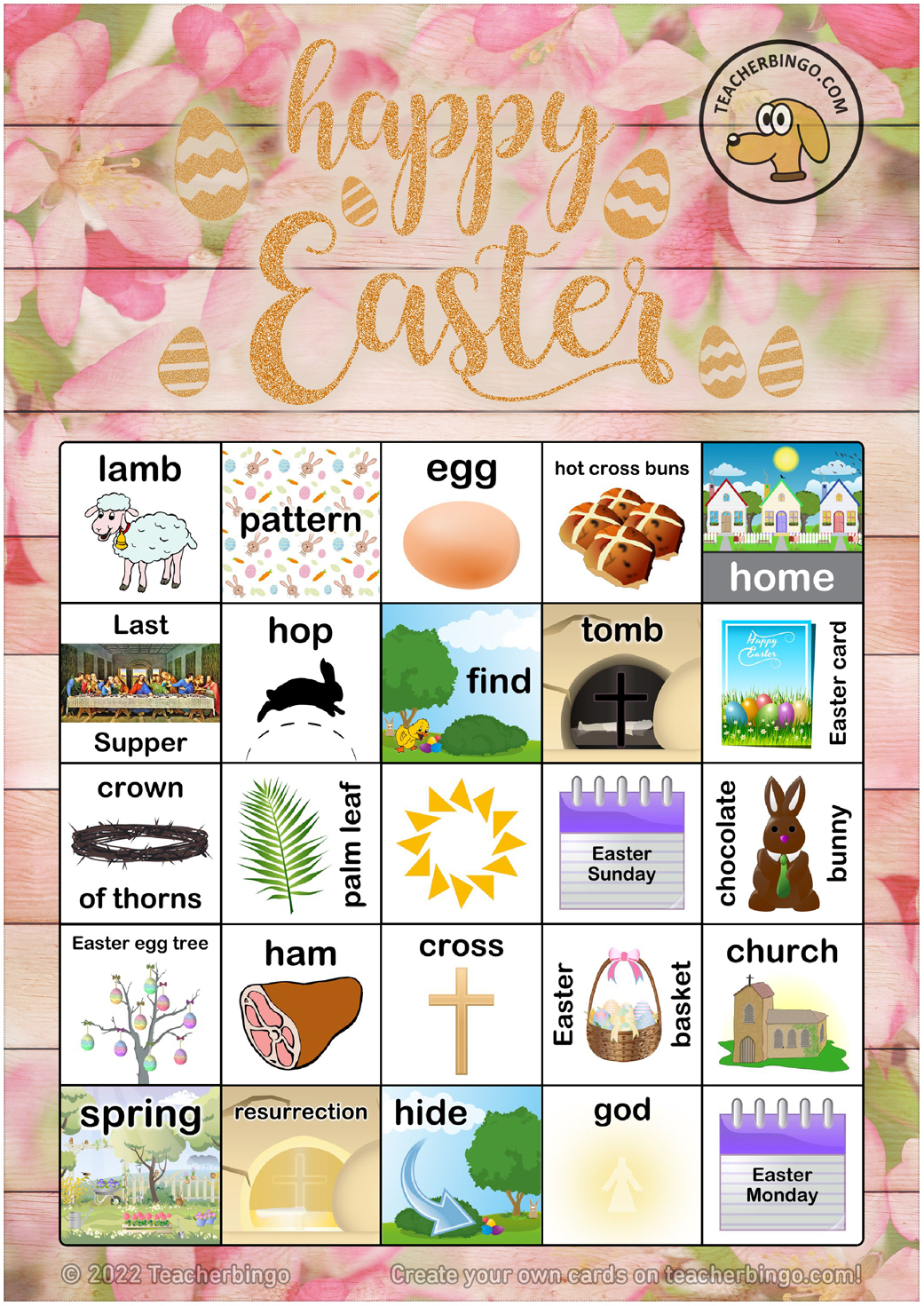 Easter Bingo 5x5 (100 pages + call sheet) | Made By Teachers
