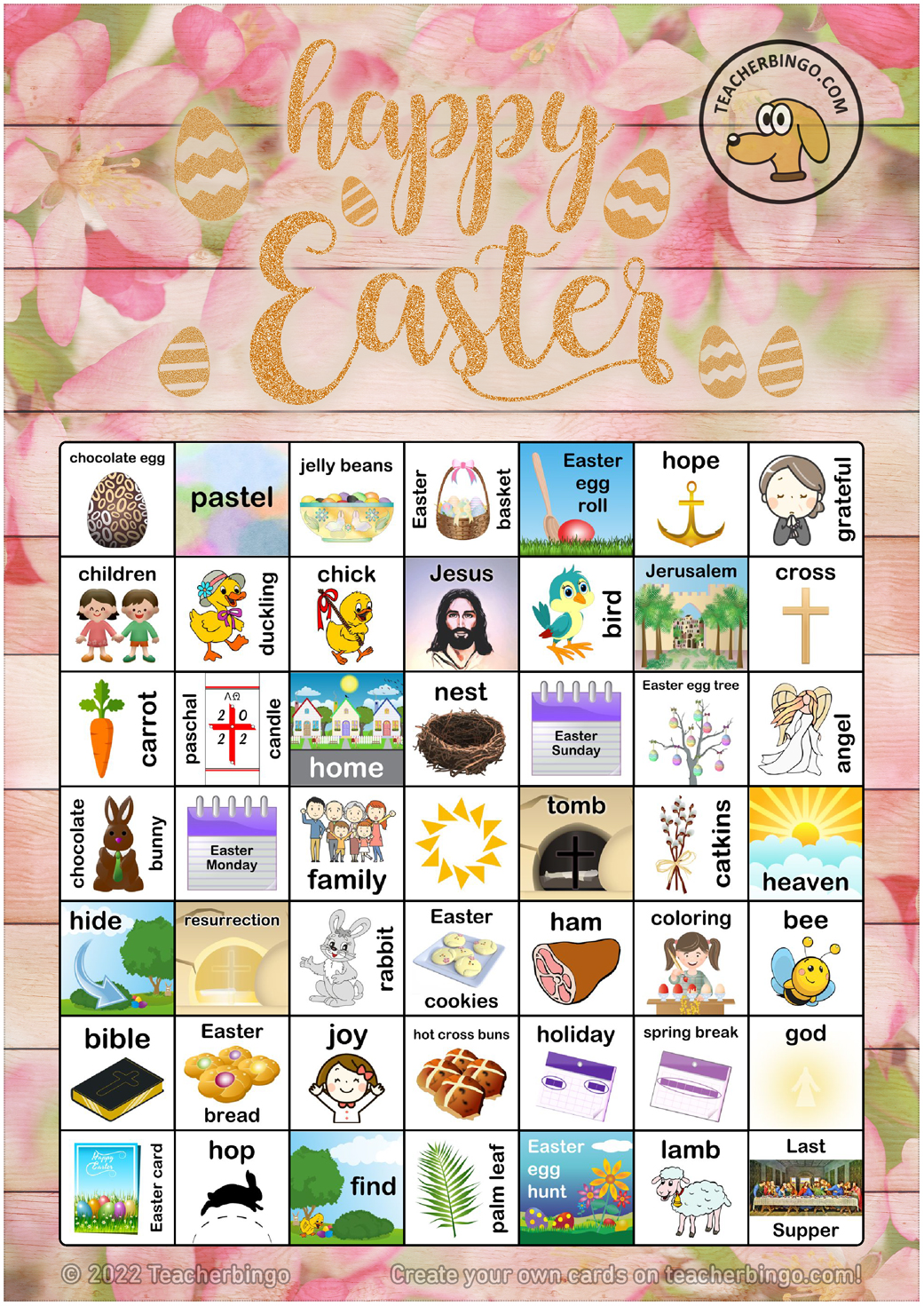 Easter Bingo 7x7 (100 pages + call sheet) | Made By Teachers