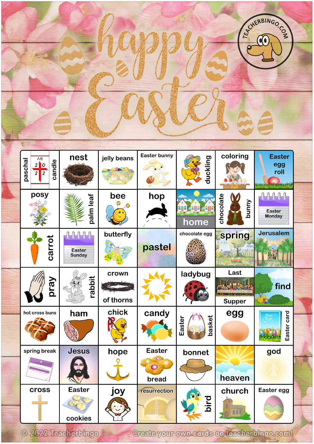Easter Bingo 7x7 (100 pages + call sheet) | Made By Teachers