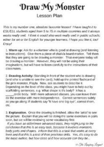 Draw My Monster! Fun ESL Game For Young Learners! | Made By Teachers