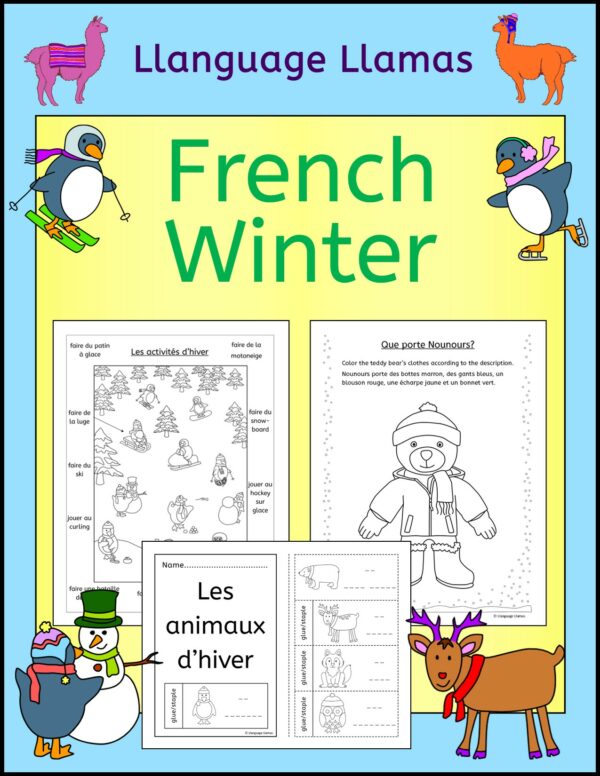 French Winter - Hiver - vocabulary activities, puzzles, minibooks ...