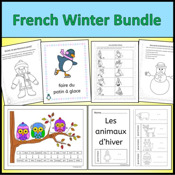 French Winter Hiver Bundle - vocabulary activities | Made By Teachers