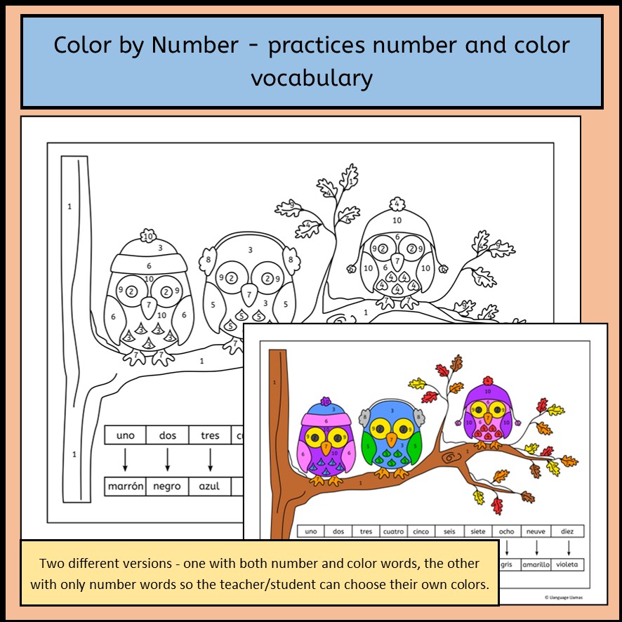 Spanish Winter Activities - Numbers, Colors and Clothing - Invierno ...