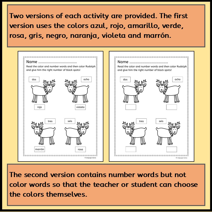 Spanish Christmas Navidad Numbers and Colors Activities | Made By Teachers