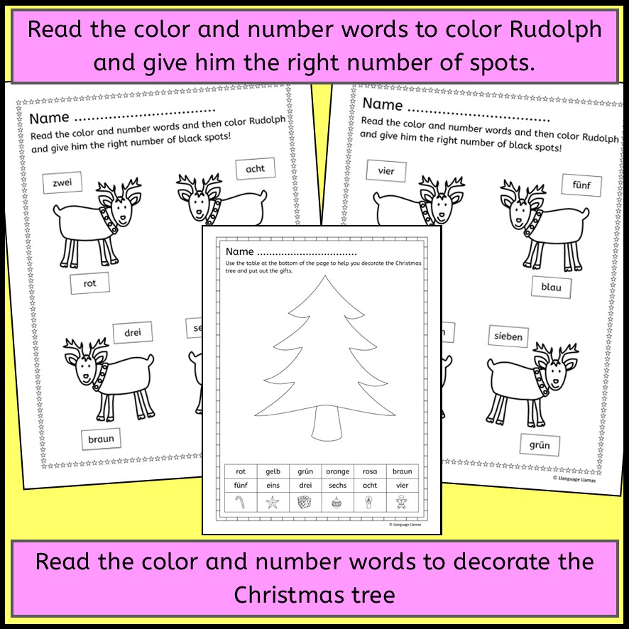German Christmas Weihnachten Number and Color Activities | Made By Teachers