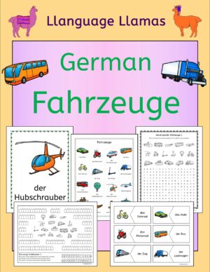 German Fahrzeuge vocabulary activities puzzles, vehicles transport ...