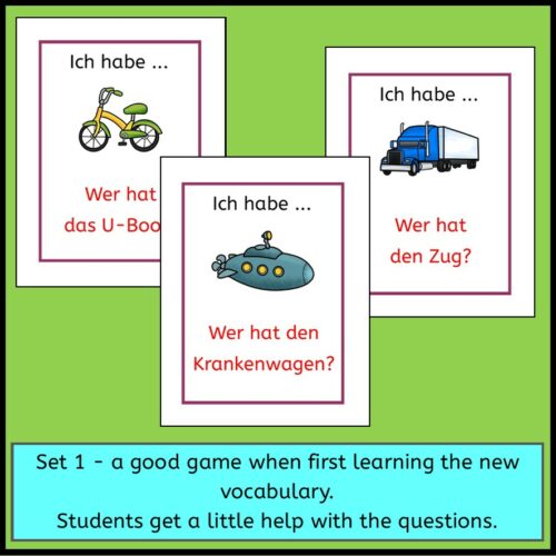 German Transport Ich habe ... Wer hat ...? Fahrzeuge Game | Made By ...