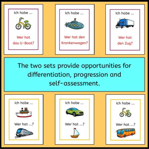 German Fahrzeug Transport Bundle vocab activities puzzles bingo Ich ...