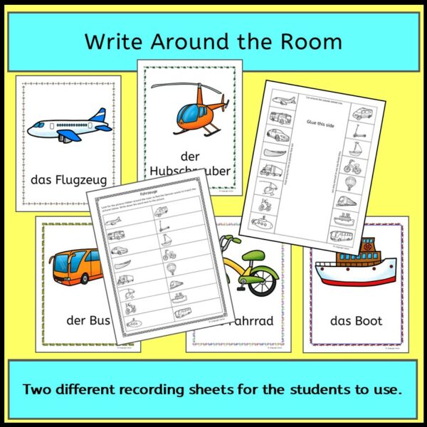 German Fahrzeug Transport Bundle vocab activities puzzles bingo Ich ...